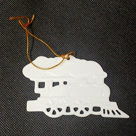 Holiday | Vintage White Ceramic Locomotive Train Christmas Ornament ...